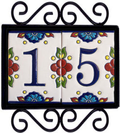 Wrought Iron Tile House Number Frames – Estancia Tiles